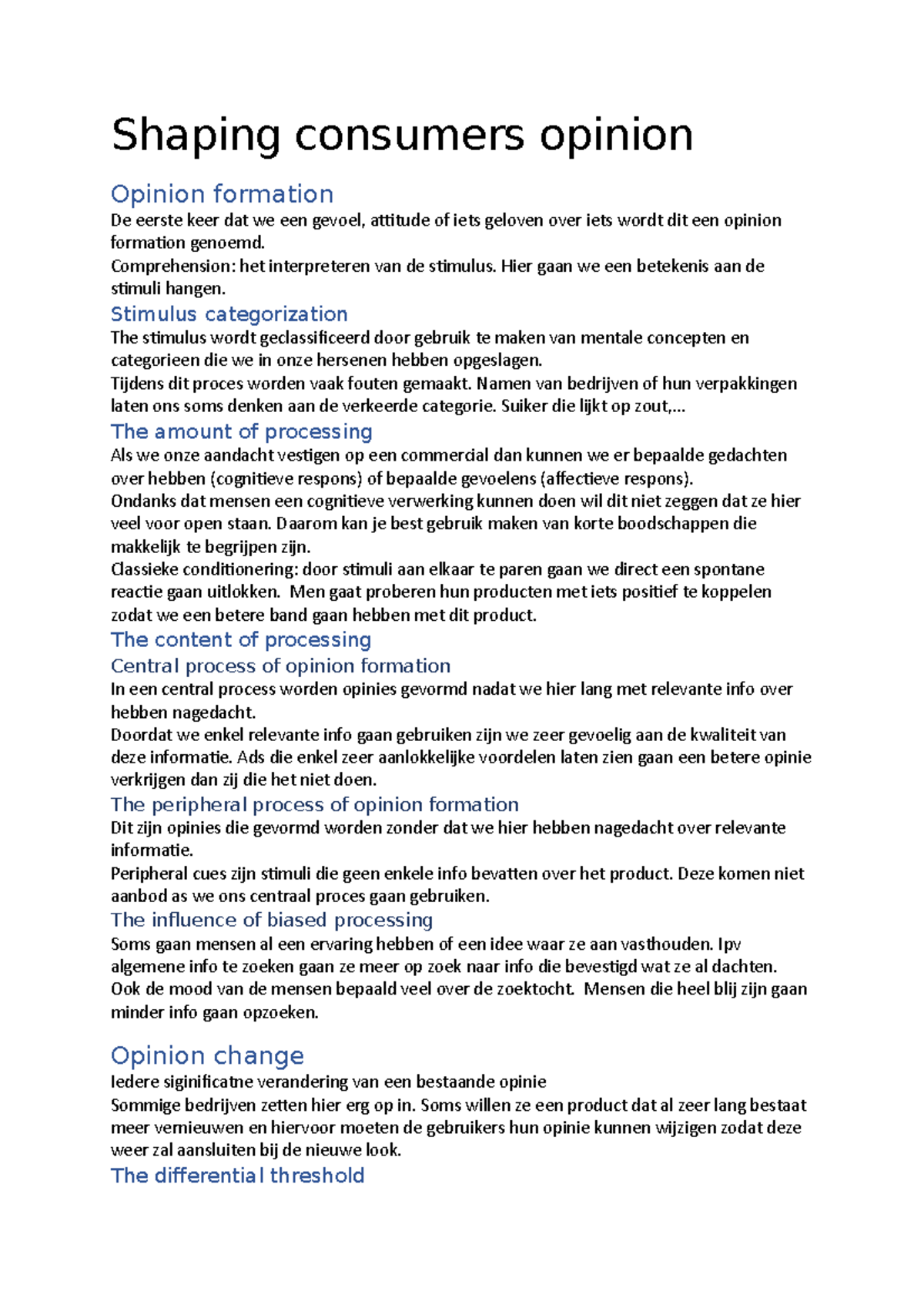 Samenvatting 15 - Consumer Behaviour: A European Perspective - Shaping ...