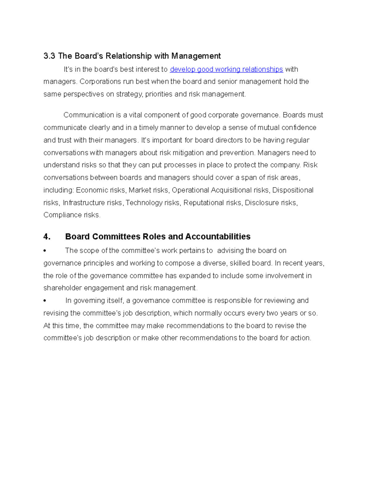 Additional notes for chapter 2 - 3 The Board’s Relationship with ...