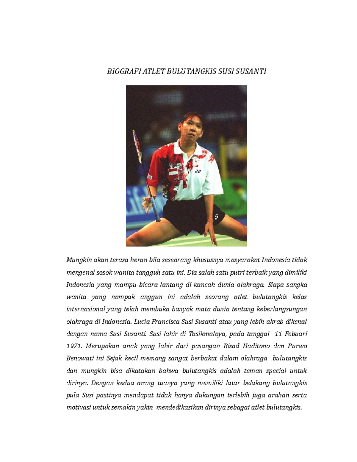 Biografi Atlet Bulutangkis Susi Susanti - BIOGRAFI ATLET BULUTANGKIS ...