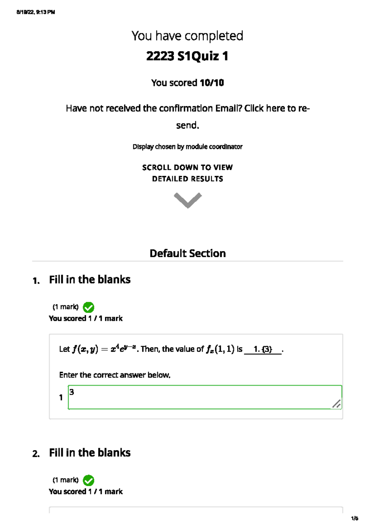 Quiz one 2223 S1 Q and A - Quiz one 2223 S1 Q and A - MA1511 - Studocu