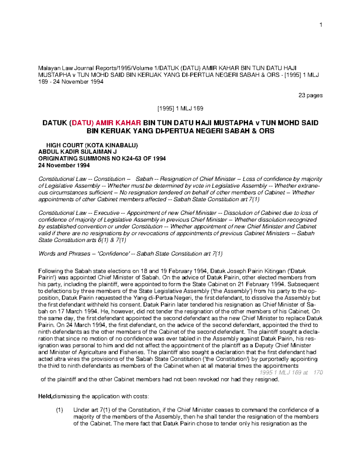 Datuk (DATU) AMIR Kahar BIN TUN DATU HAJI MU - Malayan Law Journal ...