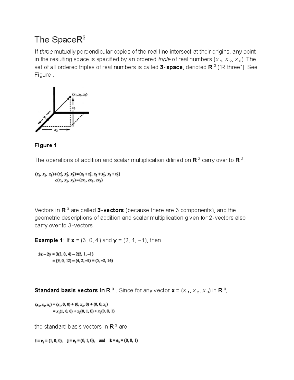 The Space R 3 - Lecture notes 11 - The Space R 3 If three mutually ...