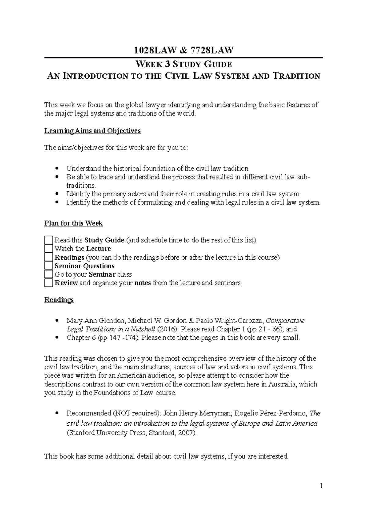 Week 3 Study Guide(1) - • Understand the historical foundation of the ...