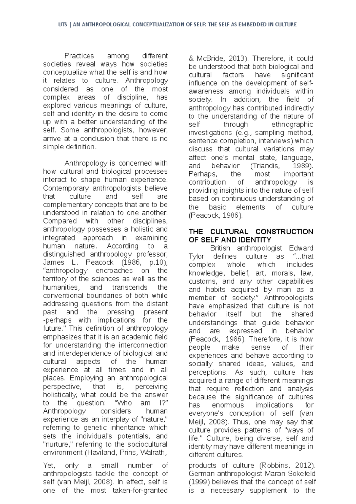 UTS Chapter 3 - Lecture notes 3 - Practices among different societies ...