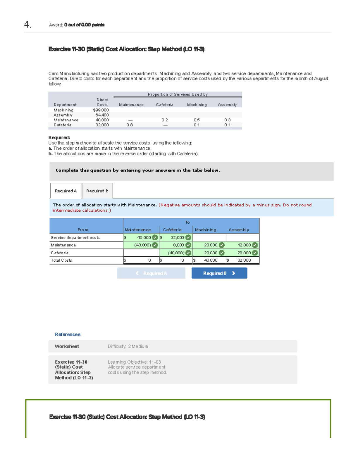 Exercise 11-30 (Static) Cost Allocation: Step Method (LO 11-3) - 4 ...