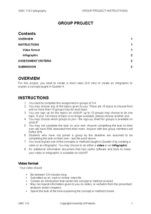 GMC110 - Study Guide - Study Guide Department of Geography, Geoinformatics and Meteorology - Studocu