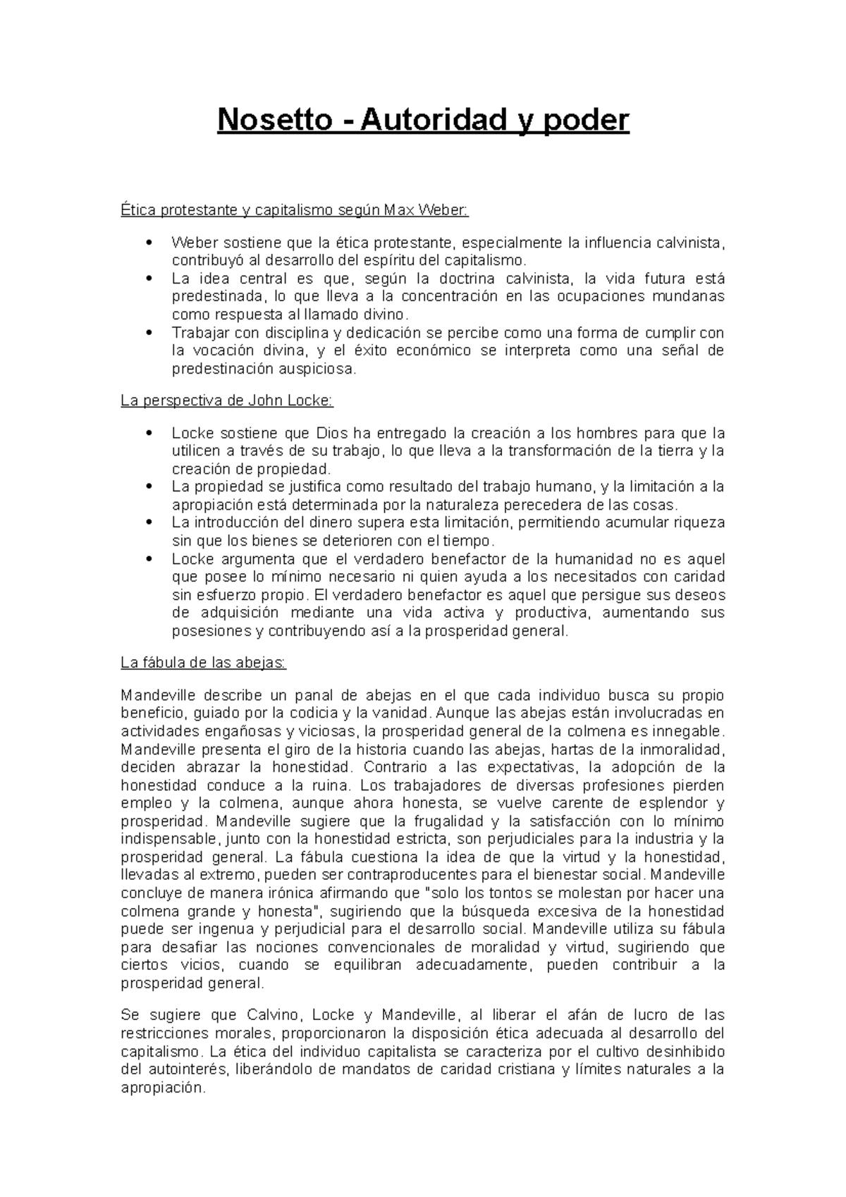 Resumen TPC - asd - Nosetto - Autoridad y poder Ética protestante y ...