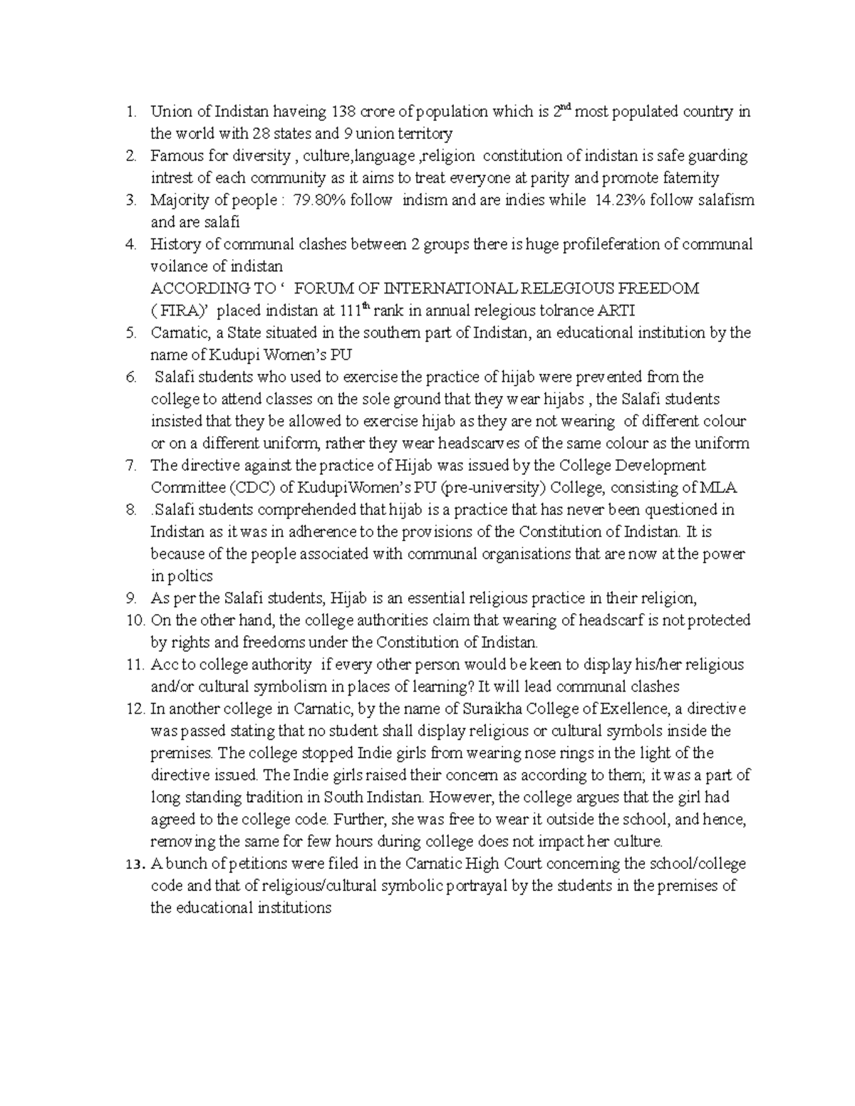 Union of Indistan haveing 138 crore of population which is 2nd most ...