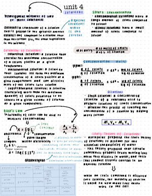 CHEM 104- unit 4 - turnpenny notes for final - Unit 4- Solutions ...
