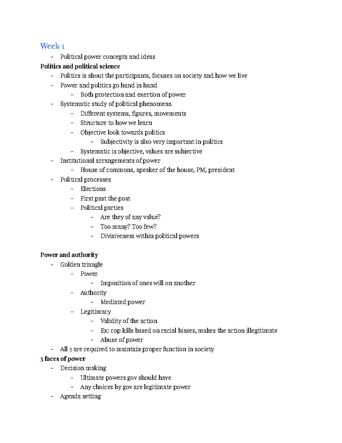 Political Power Concepts and Ideas - Studocu