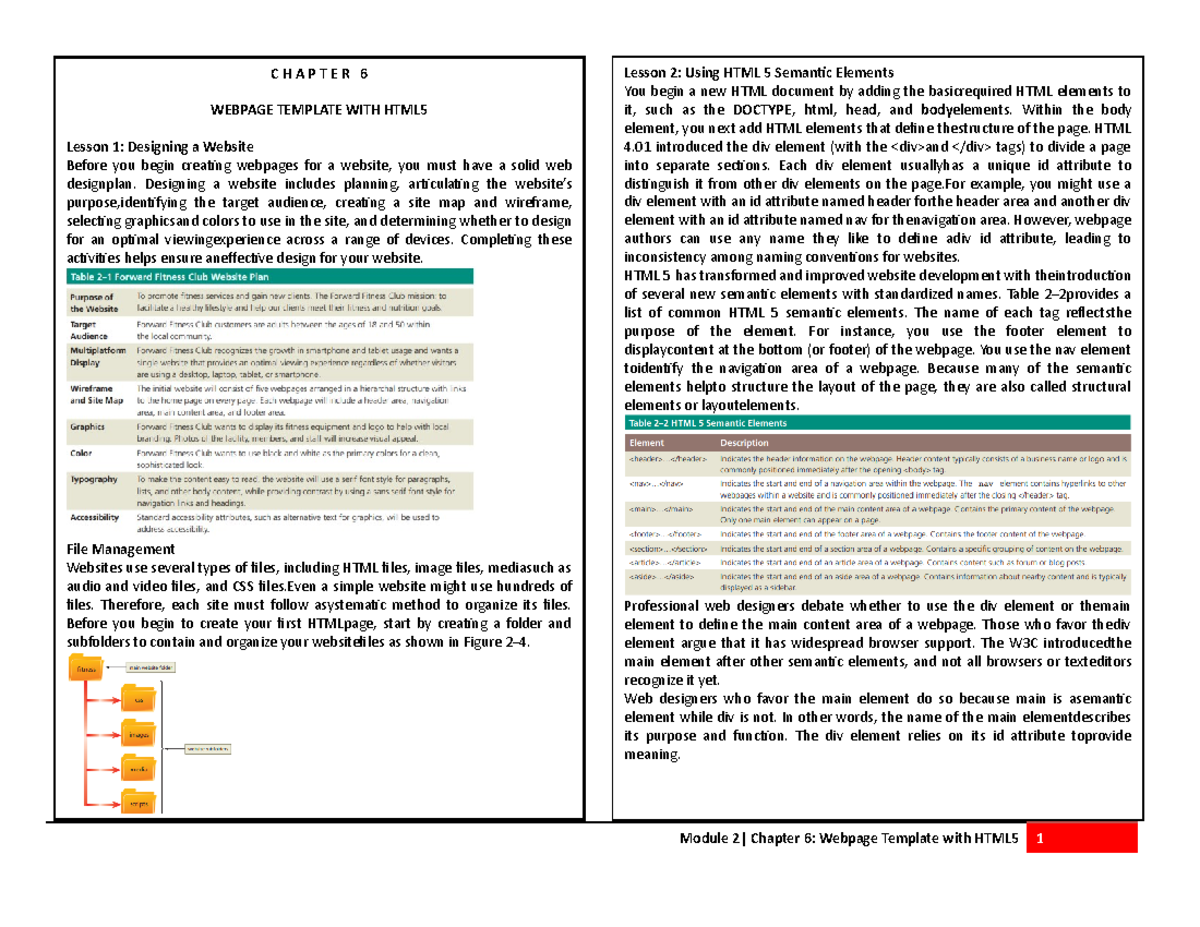 HCI 101 M2 C6 - Graphics Design - Module 2| Chapter 6: Webpage Template ...