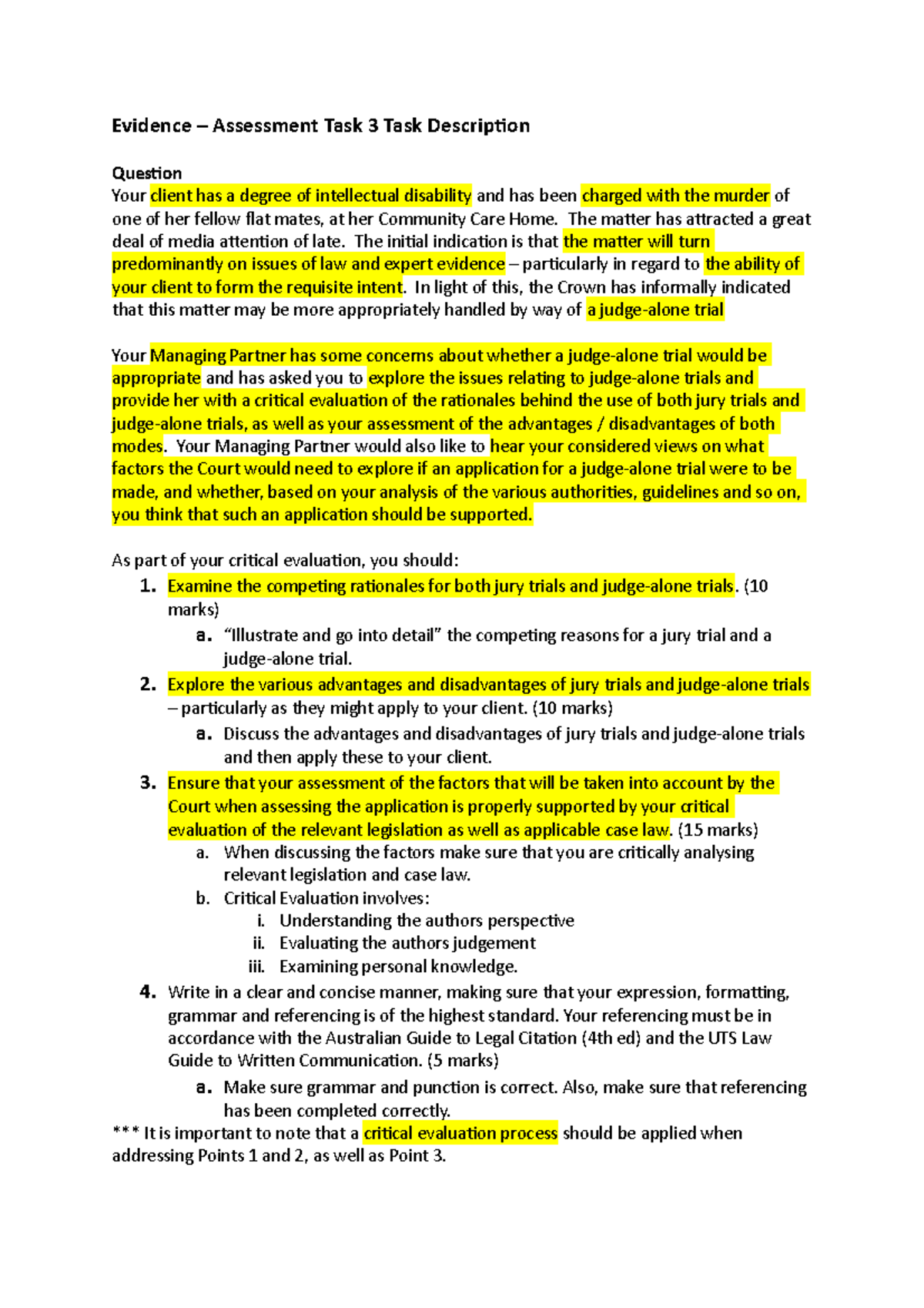 Assignment Task 3 - Task Description - Evidence – Assessment Task 3 Task Description Question ...