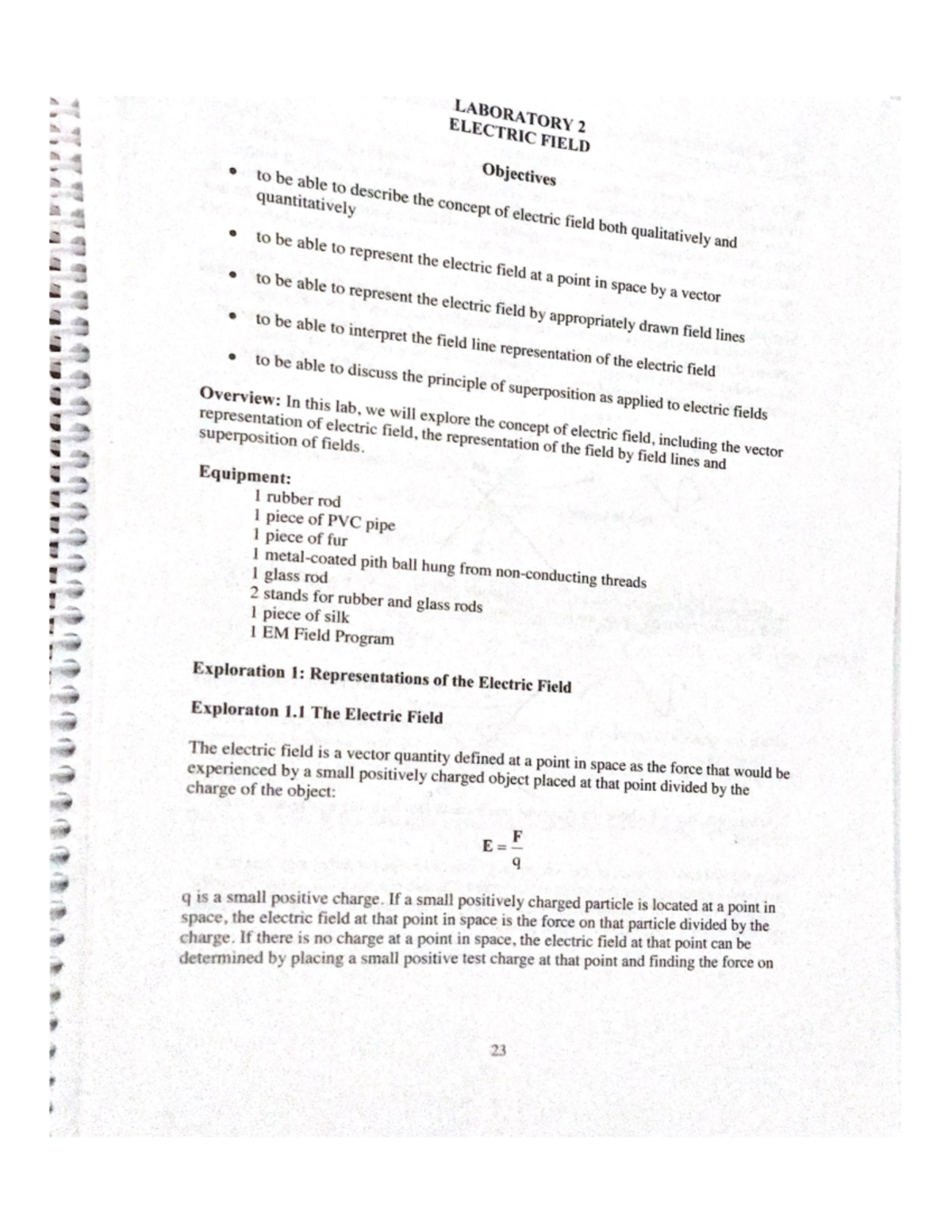 Lab 2 - electric field - PHYS 2401 - Studocu