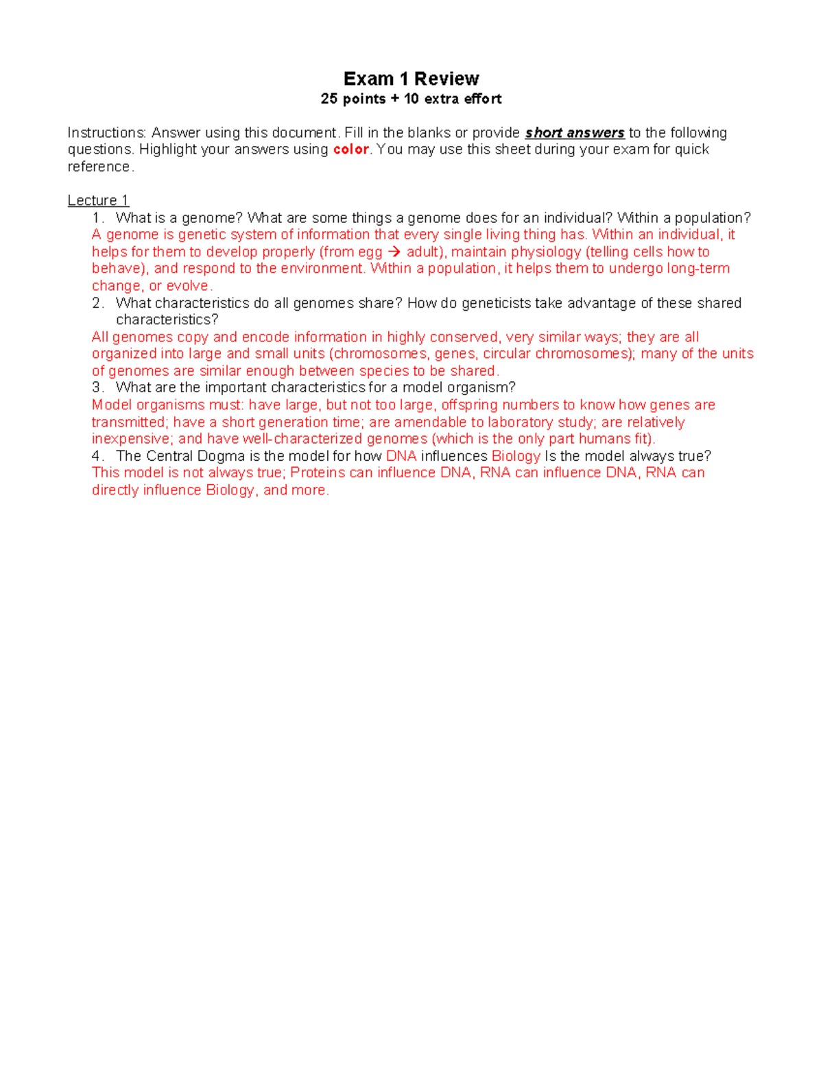 Exam 1 Review Animal Genetics Exam 1 Study Guide Exam 1 Review 25