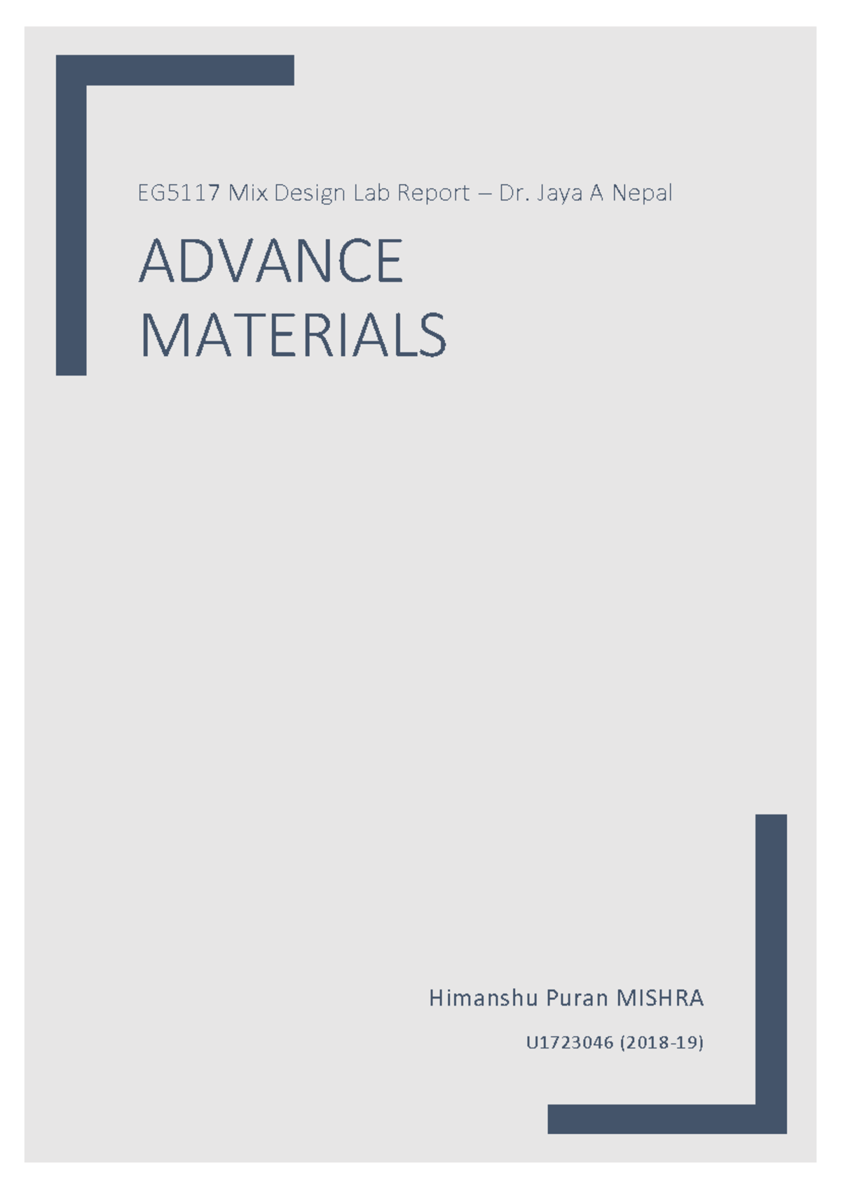 Mix Design Report - EG5117 Mix Design Lab Report – Dr. Jaya A Nepal ...