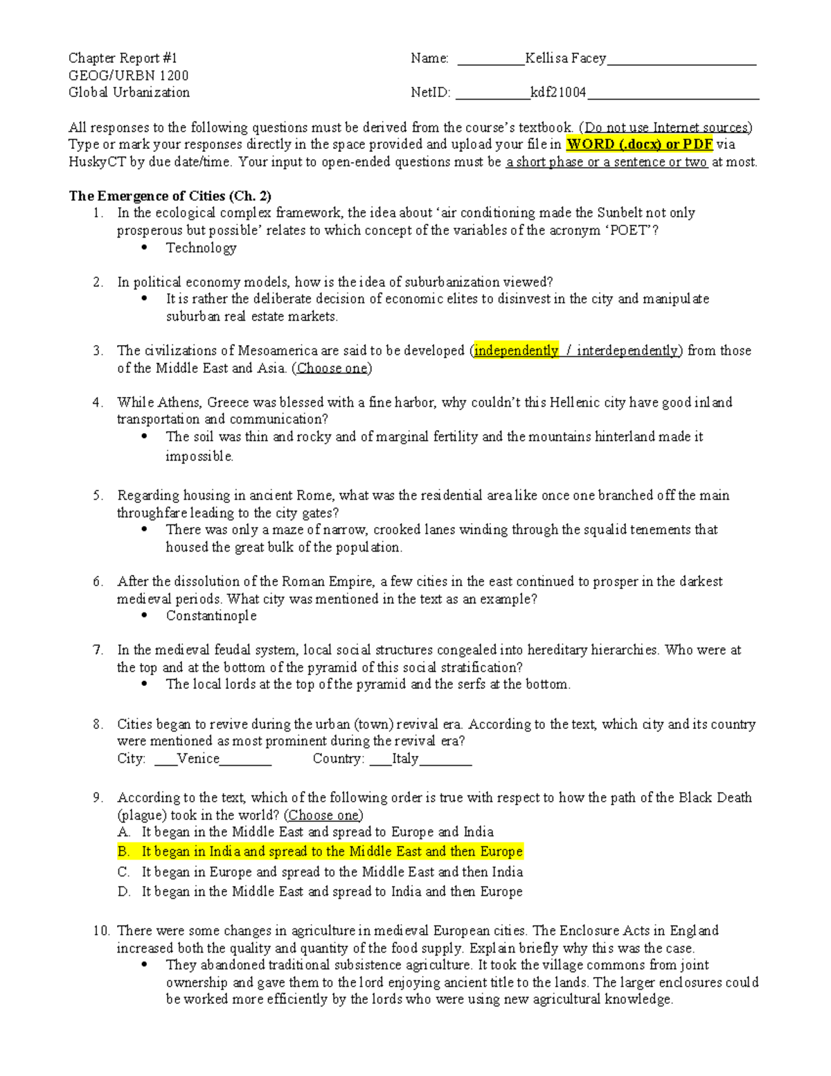 Chapter Report#1 - Class Assignment - Chapter Report #1 Name: Kellisa ...