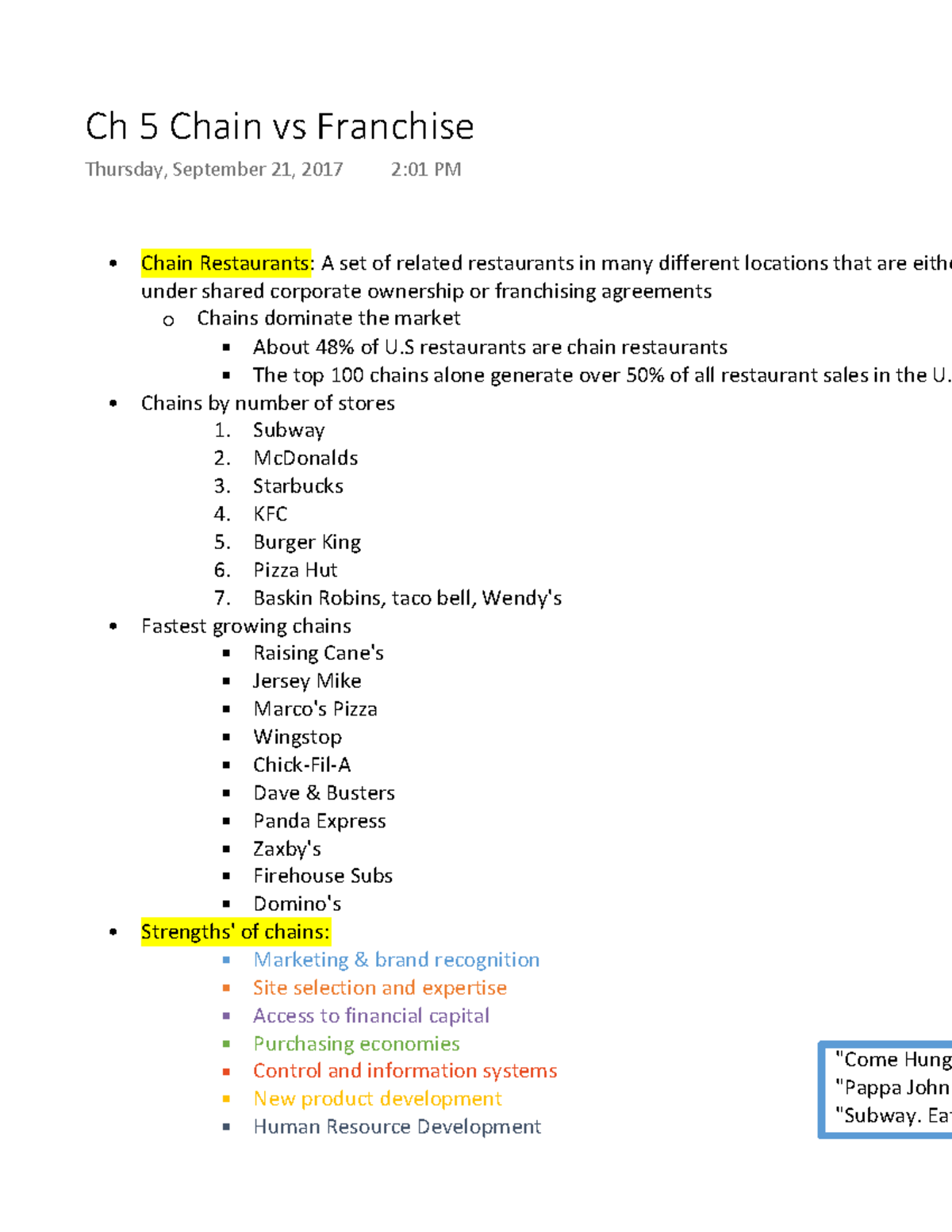 Ch 5 Chain vs Franchise - Warning: TT: undefined function: 32 Chain ...