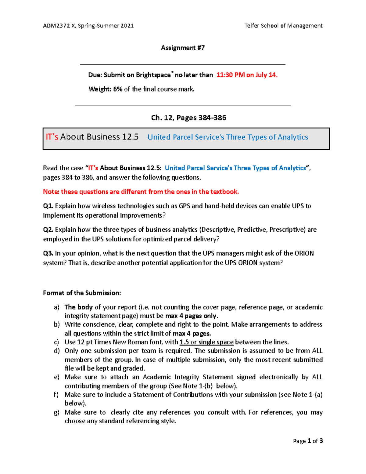 Assignment-7 - Assignment 7 - ADM2372 X, Spring-Summer 2021 Telfer ...