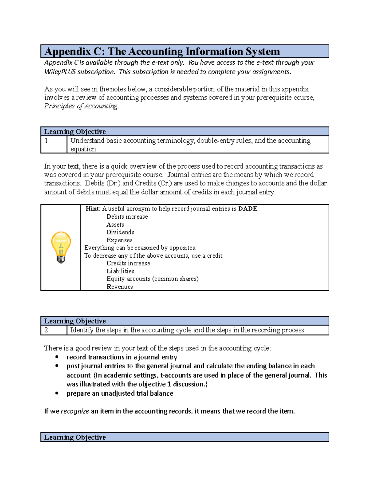 Appendix C B4101 - Appendix C: The Accounting Information System ...