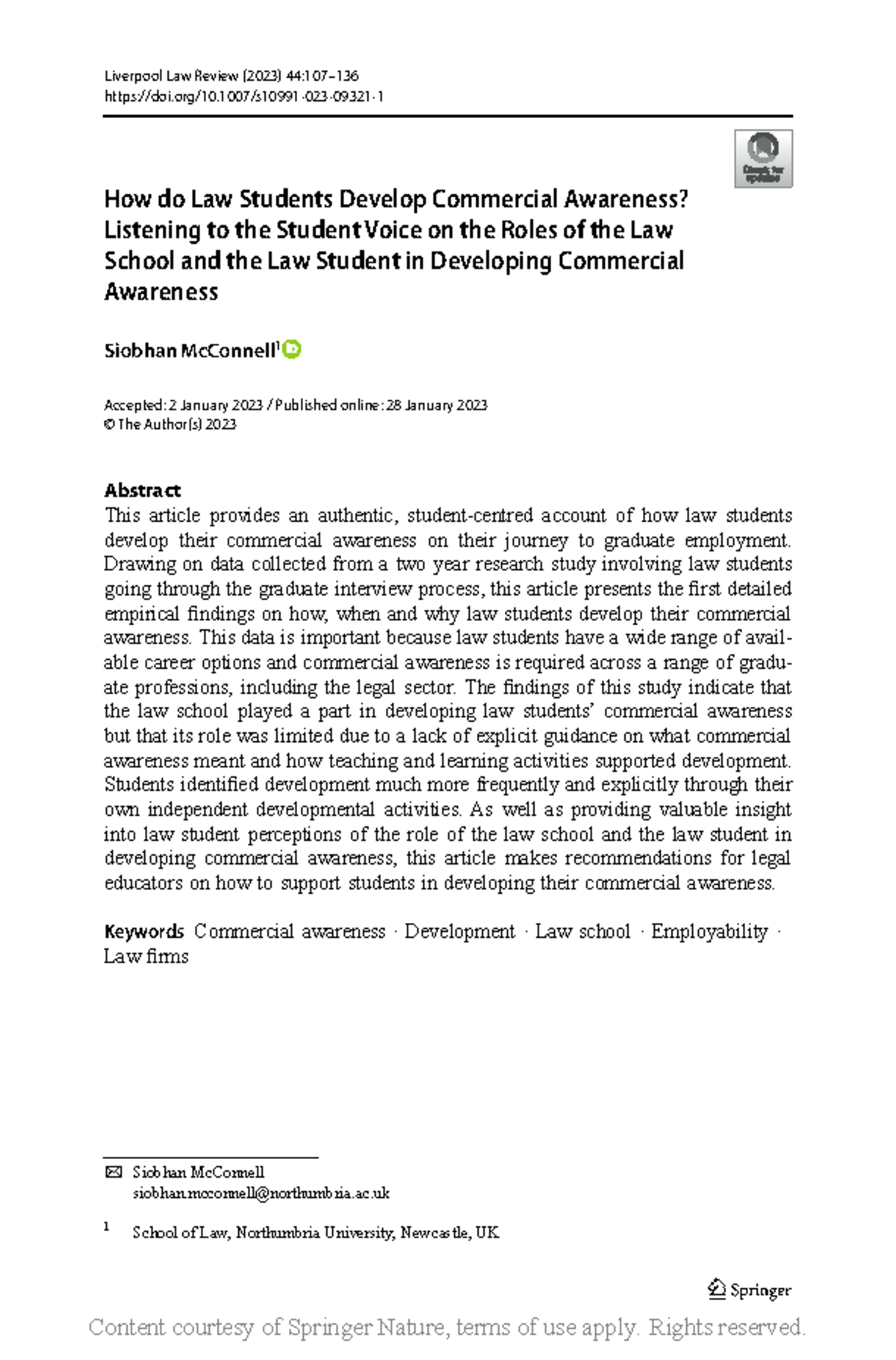 How do Law Students Develop Commercial Awareness L - Liverpool Law ...