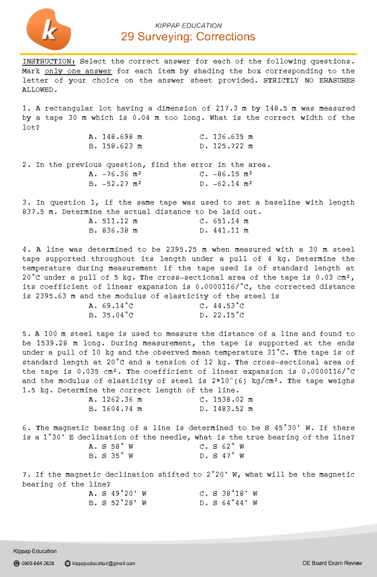 Kippap-Handout-MSTE (29 Surveying - Corrections) - ####### KIPPAP ...