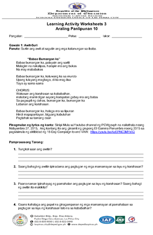 LAW-1-Q3 - LAW (Learning Activity Sheet) for Araling Panlipunan Grade ...