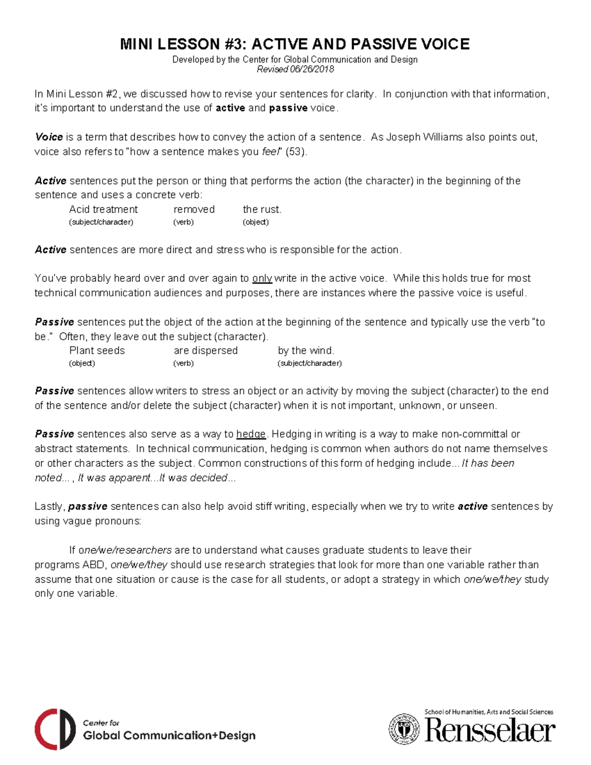 Lesson 3 Active and Passive Voice 6 - MINI LESSON #3: ACTIVE AND ...