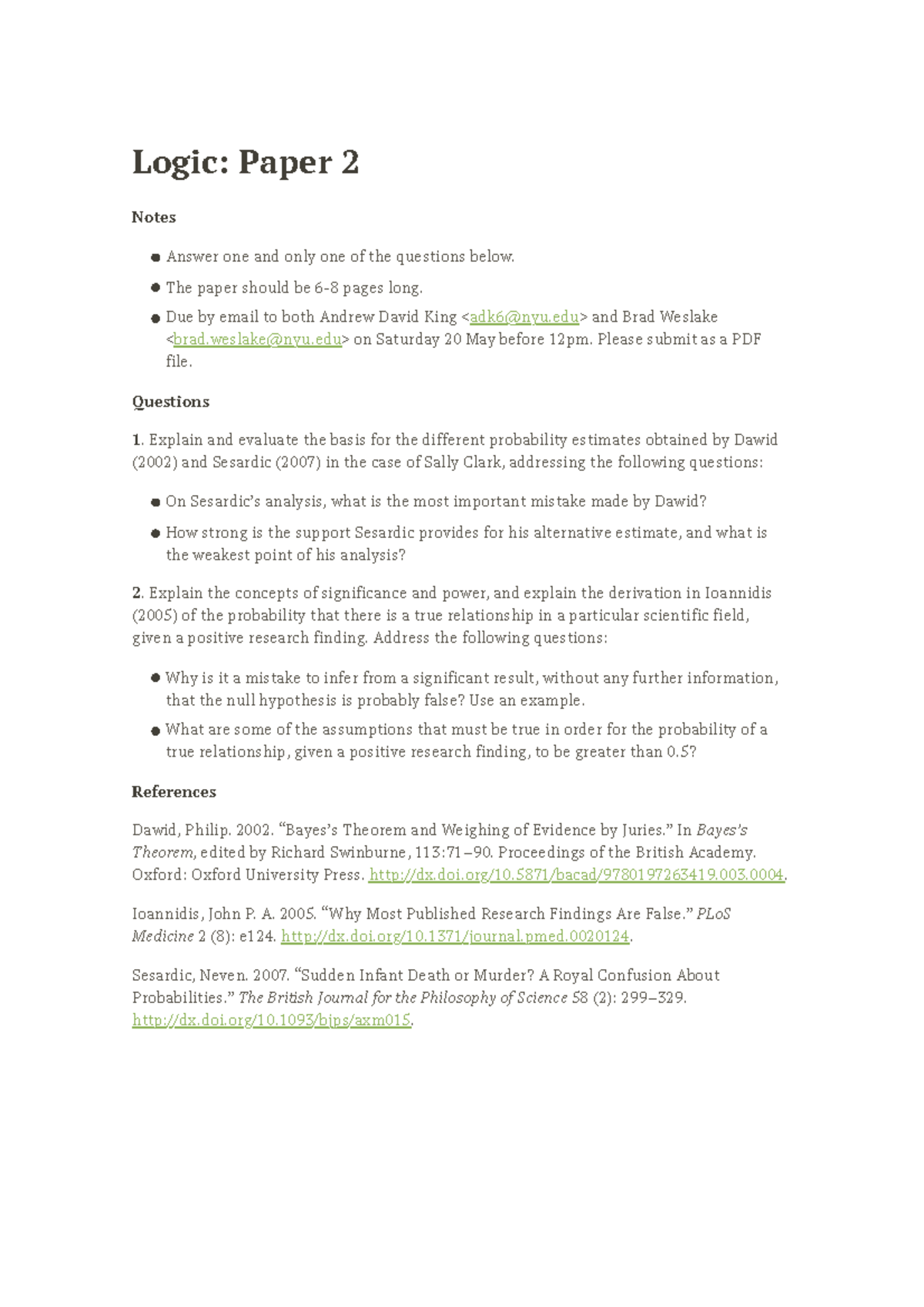 Paper 2 - Essay #2 - Logic: Paper 2 Notes Questions Explain and ...