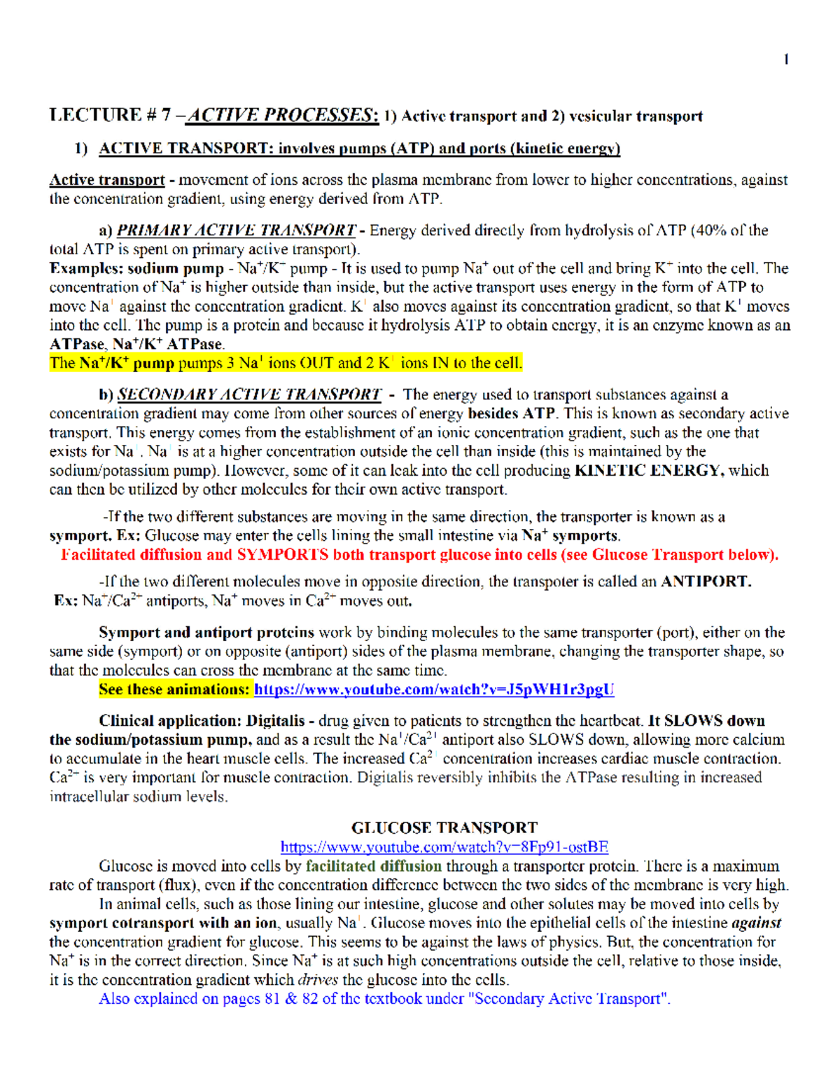 7f22i - Notes from textbook and online lecture 7 notes - BIOL 120 - Studocu