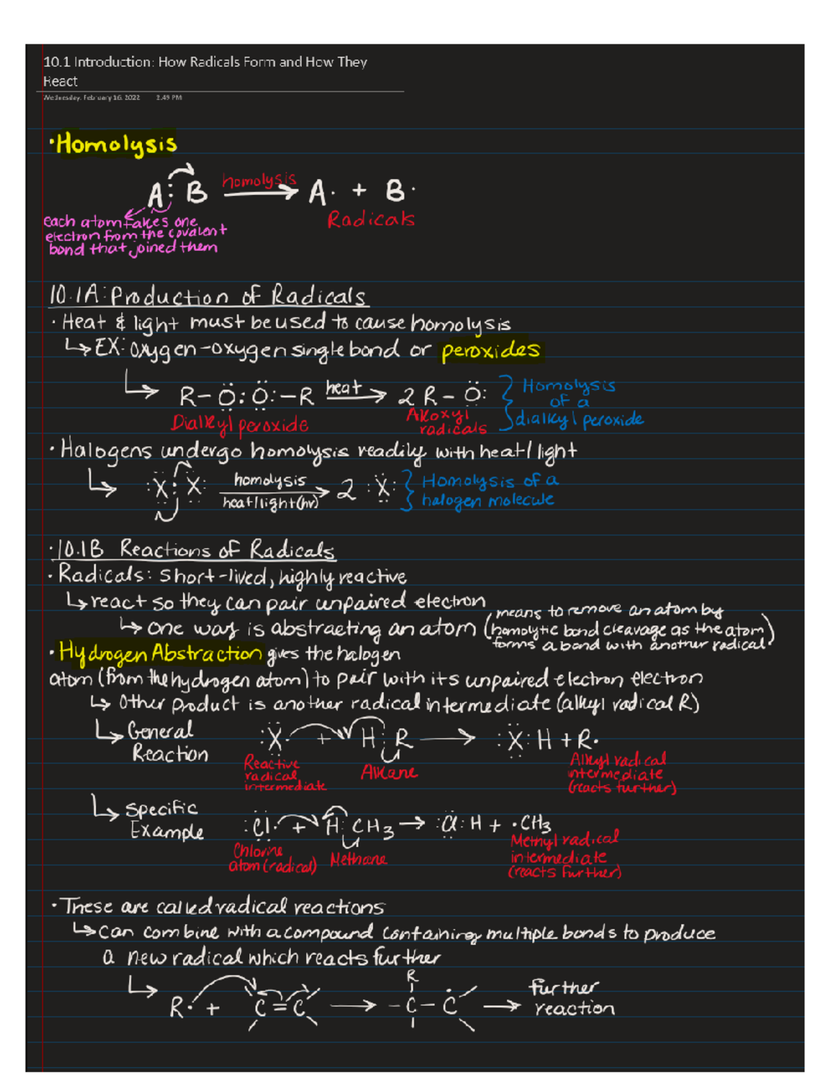 ORGO II 10 - Section 10.1 - CHEM 250 - Studocu