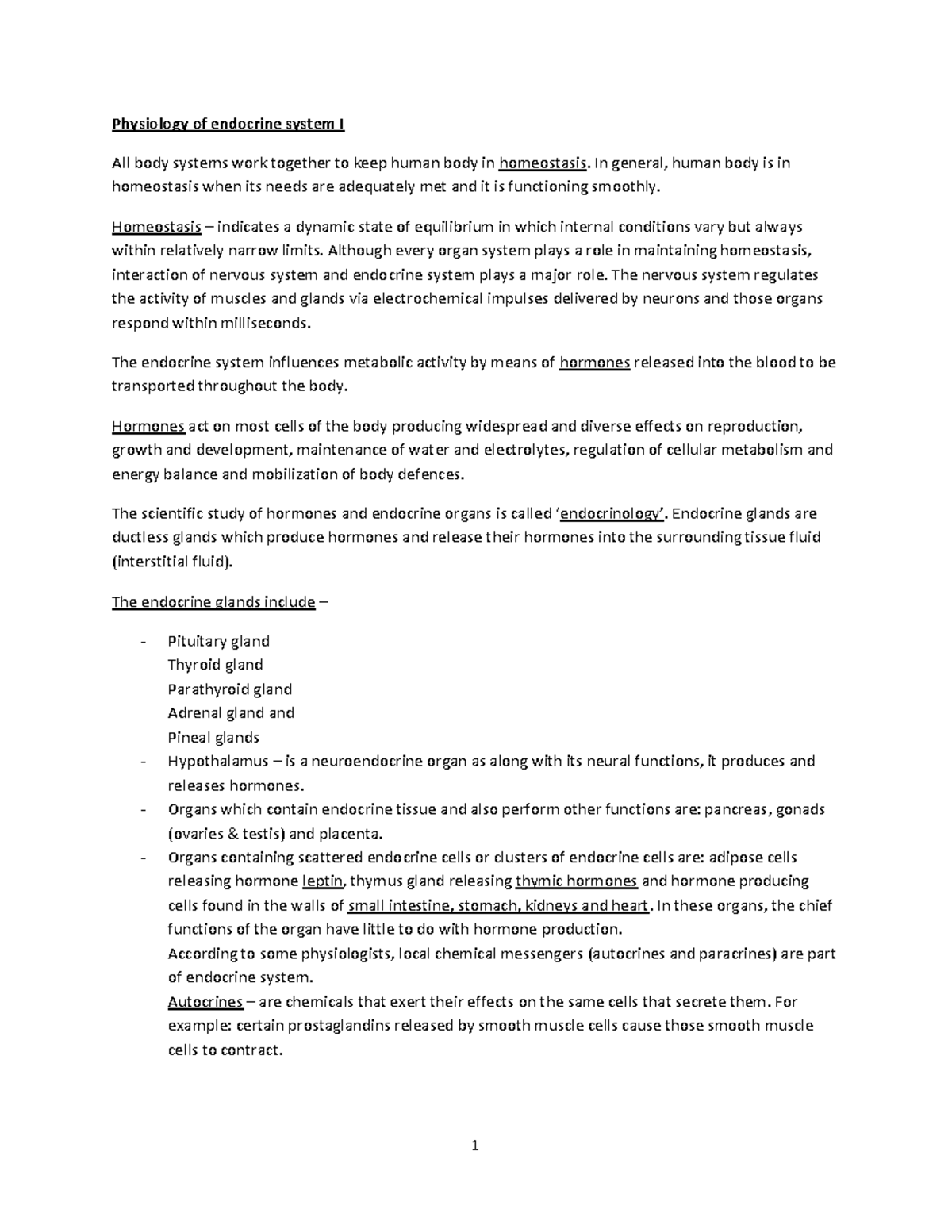 Part 1 endocrine physiology - Warning: TT: undefined function: 32 Warning: TT: undefined ...