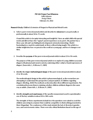 PSY260 Project Two Milestone - Project Two Milestone Kelly Johnson ...