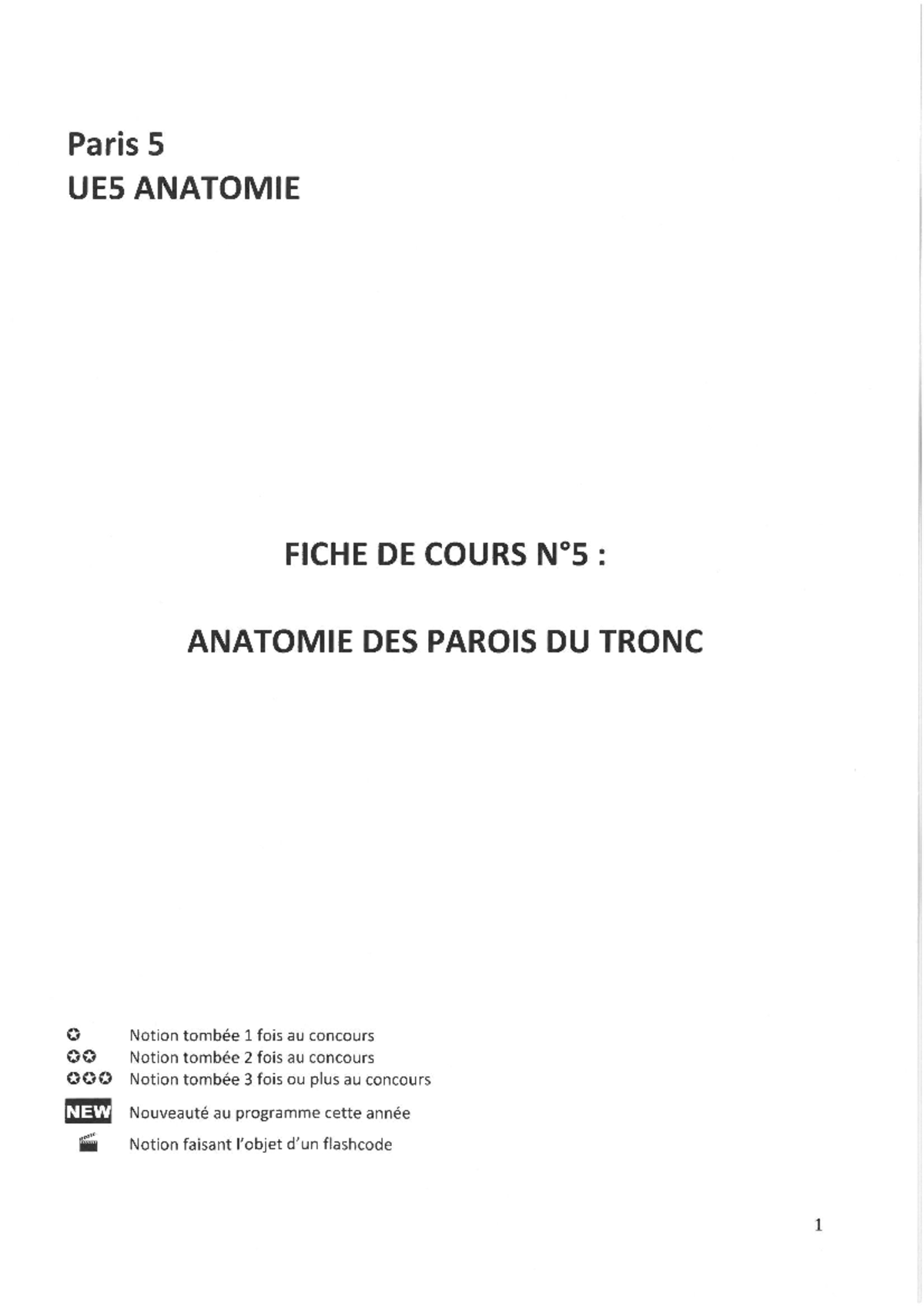Anatomie des parois du tronc Medisup - Paris 5 UE5 ANATOMIE 00 060 ...