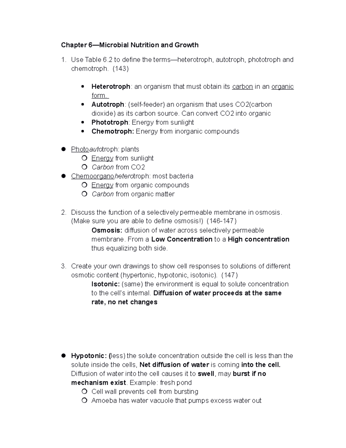 Chapter 6 nutrition - Chapter 6—Microbial Nutrition and Growth Use ...