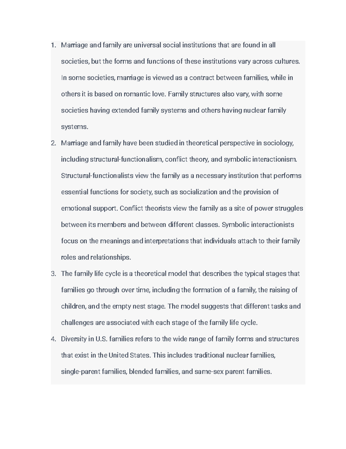 Marriage and family - Sociology Notes 2022/23 - Marriage and family are ...