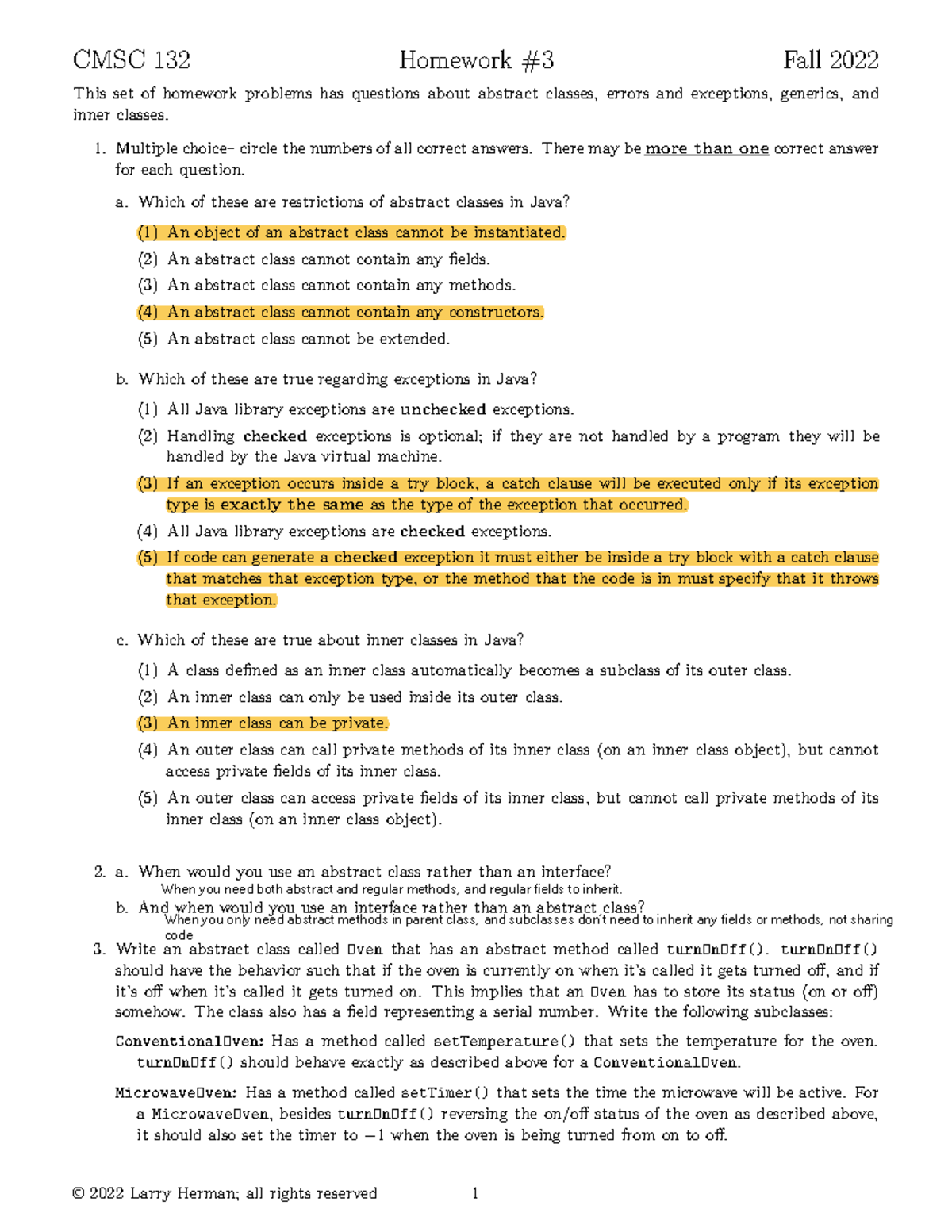 Homework 3 - Practice Worksheet - CMSC 132 Homework #3 Fall 2022 This set of homework problems ...