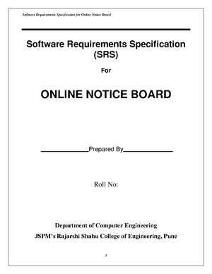 Sample SRS - Software Requirements Specification (SRS) For ONLINE ...
