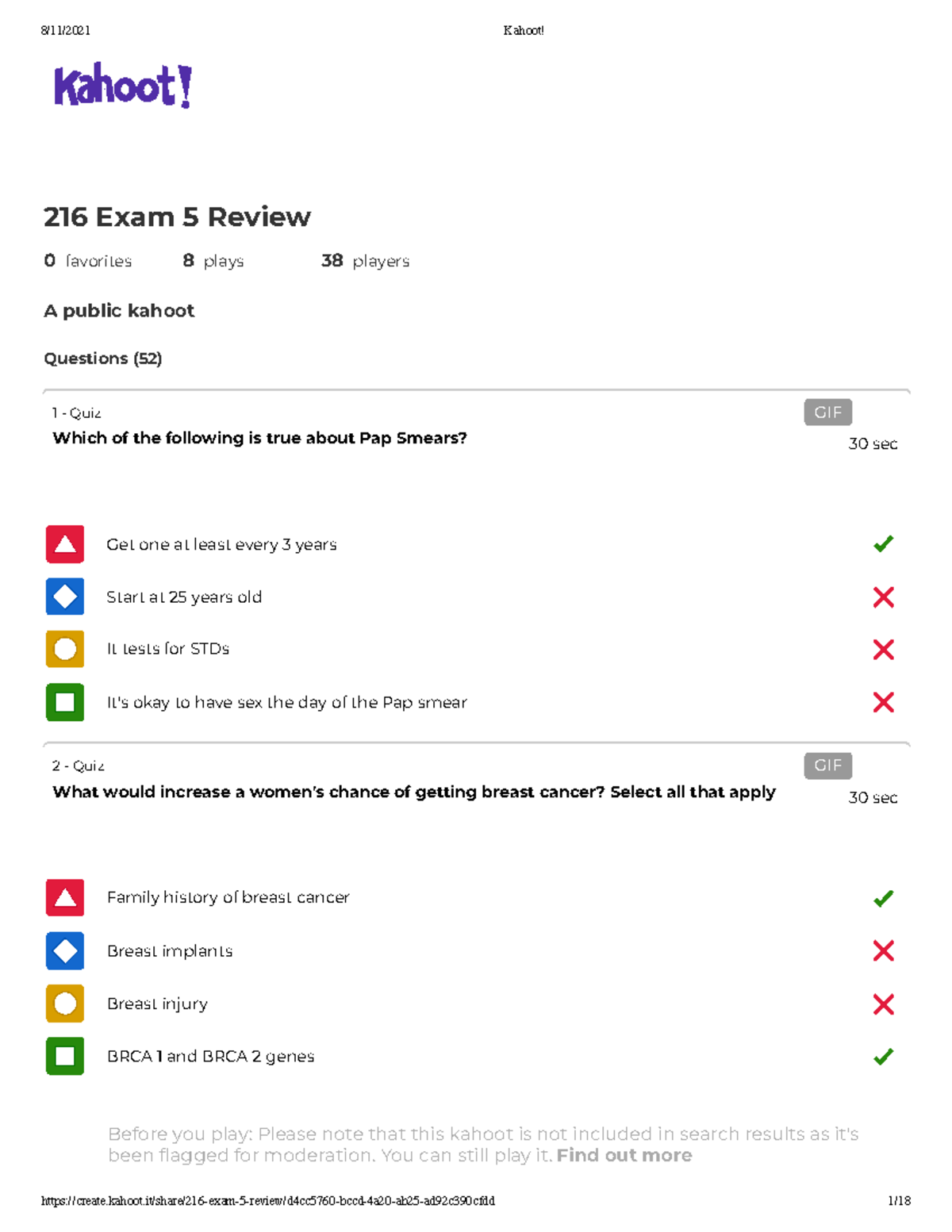 Kahoot 216 exam 5 - 216 Exam 5 Review 0 favorites 8 plays 38 players A ...