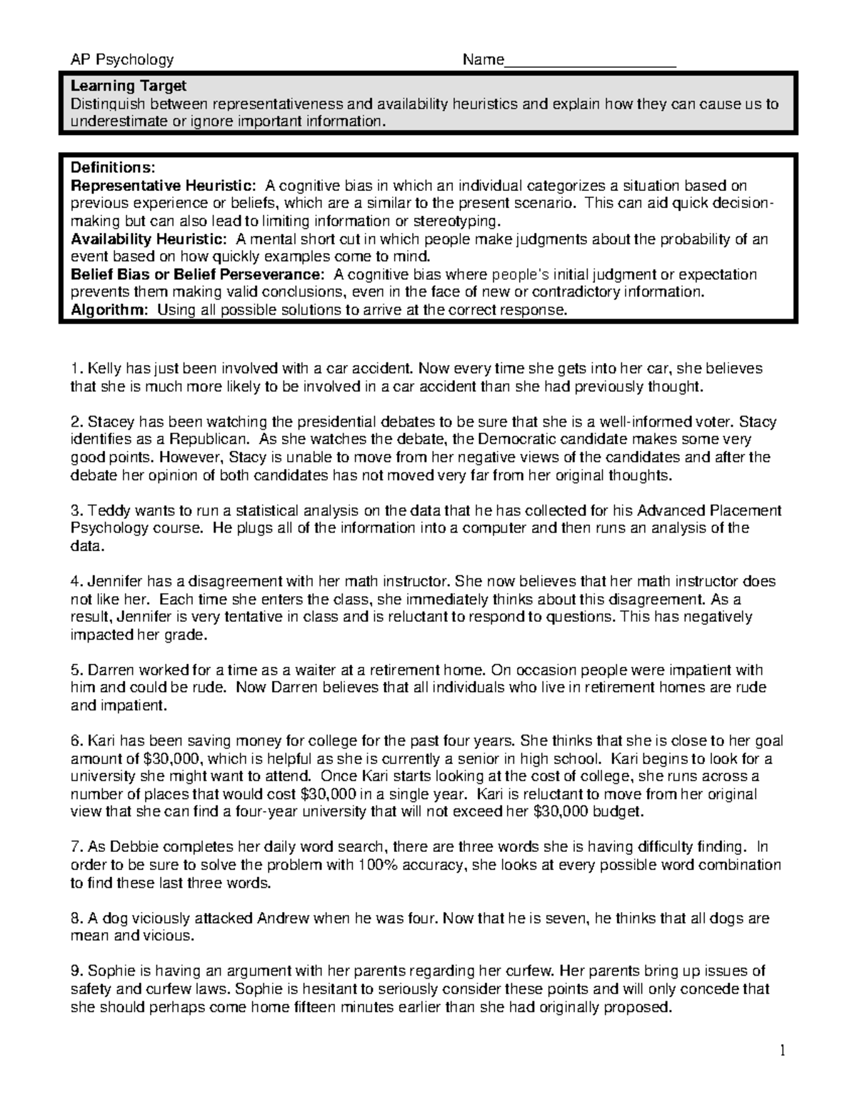 Kami Export - Aileen MENA - Heuristics - AP Psychology Name ...