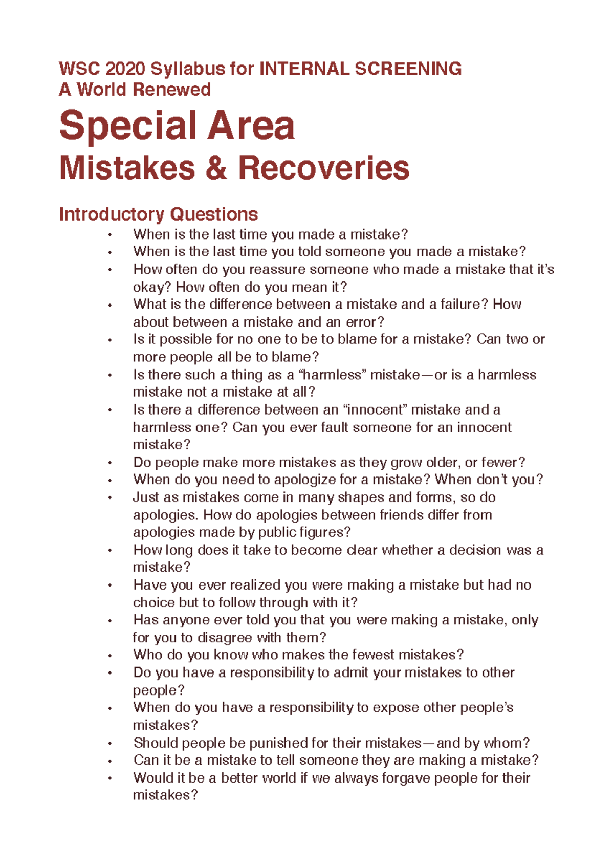 2020 WSC syllabus for internal screening - WSC 2020 Syllabus for ...