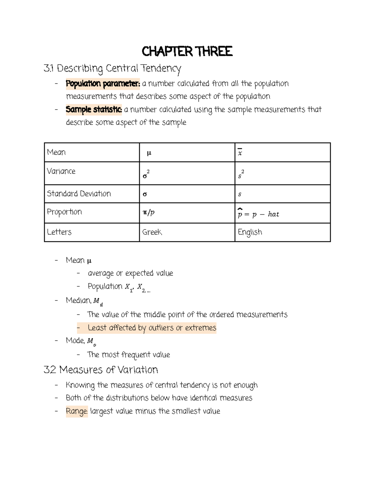 Chapter Three - Prof Nielson - CHAPTER THREE 3 Describing Central ...