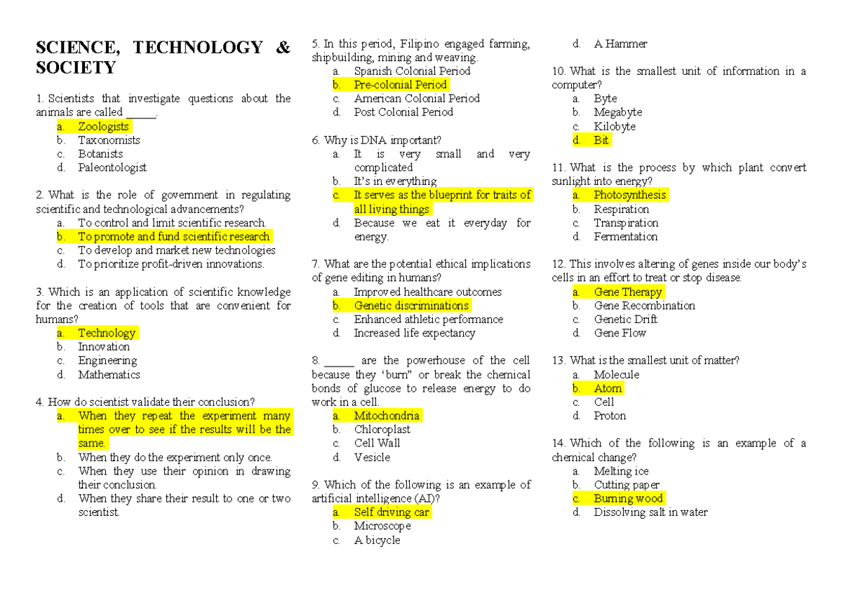 Science, Technology & Society Reviewer - SCIENCE, TECHNOLOGY & SOCIETY ...