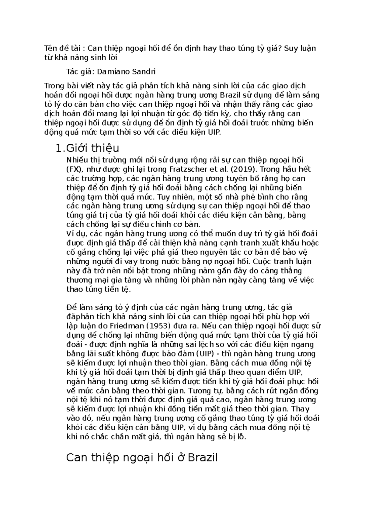 KDNH tailieuthuyettrinh-2 - Tên đề tài : Can thiệp ngoại hối để ổn định hay thao túng tỷ giá ...