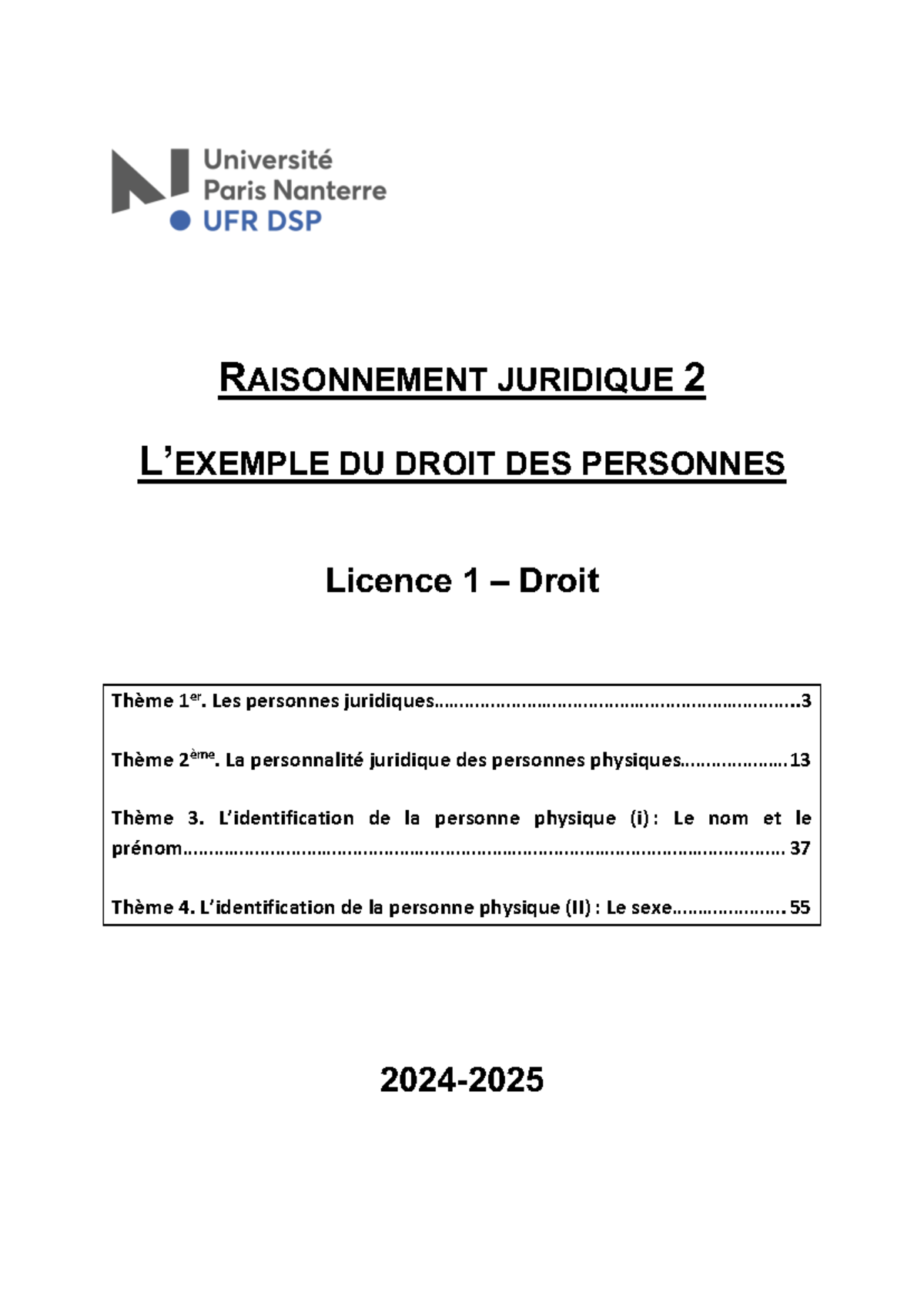 Fascicule RJ2 2024-2025-2 - RAISONNEMENT JURIDIQUE 2 L’EXEMPLE DU DROIT ...