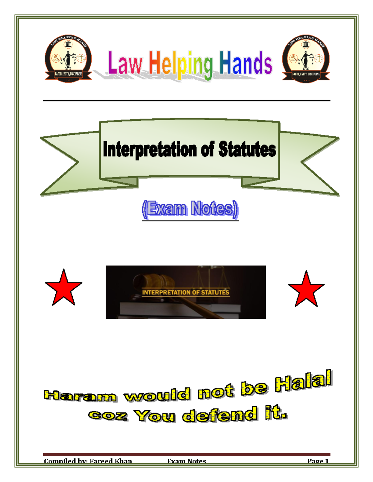 Interpretation of Statutes - INTRODUCTION TO INTERPRETATION OF STATUTES ...