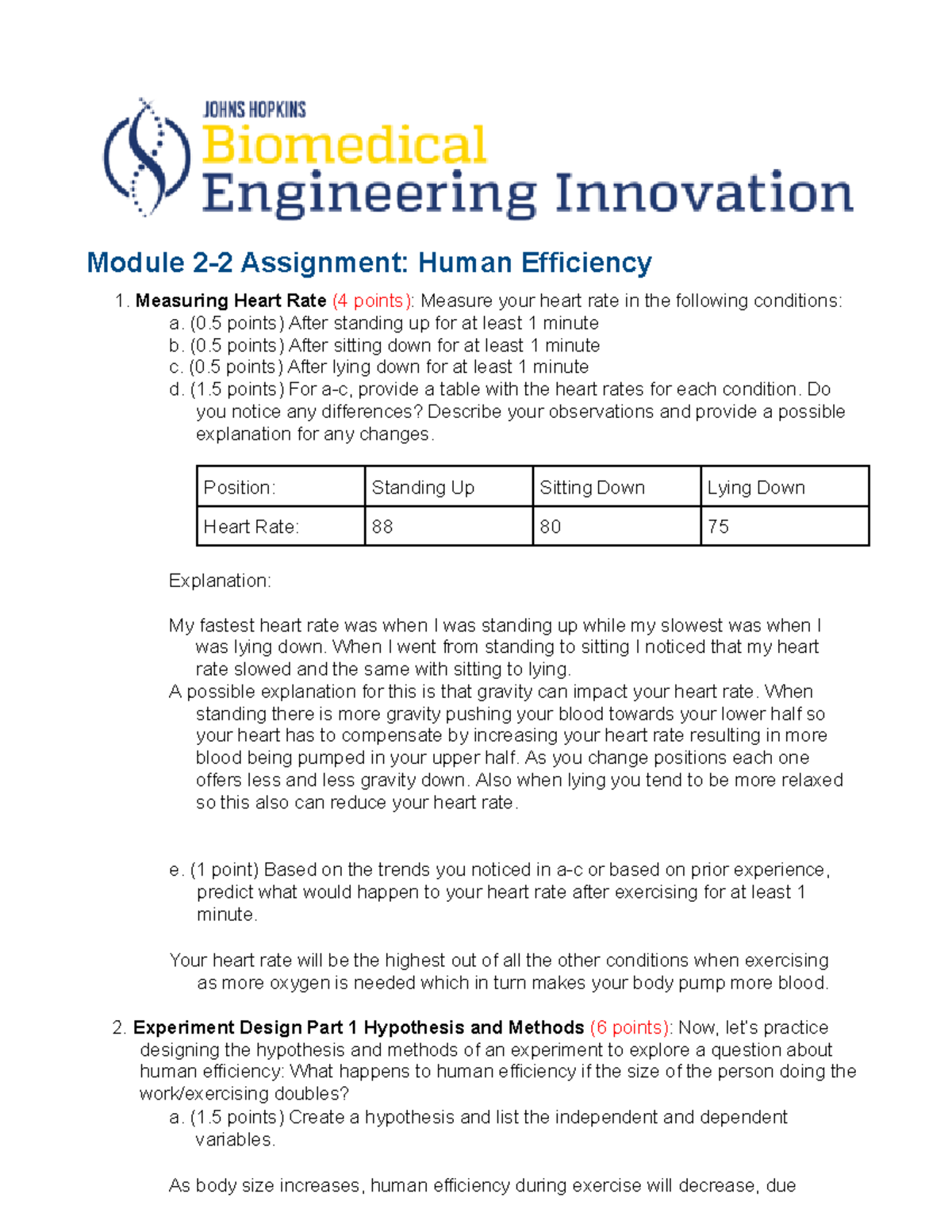 Human Efficiency - Labs for the Biomedical Engineering Innovation ...