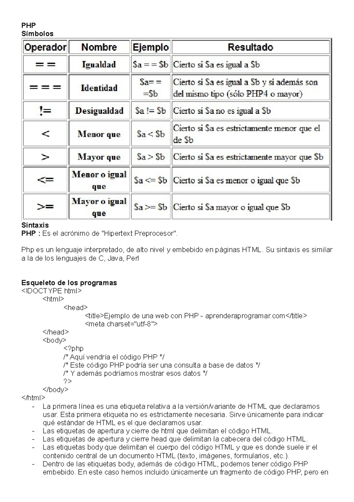 PHP - TAREA LENGUAJE DE PROGRAMACION ACTIVIDAD PIA FIME - PHP Símbolos ...