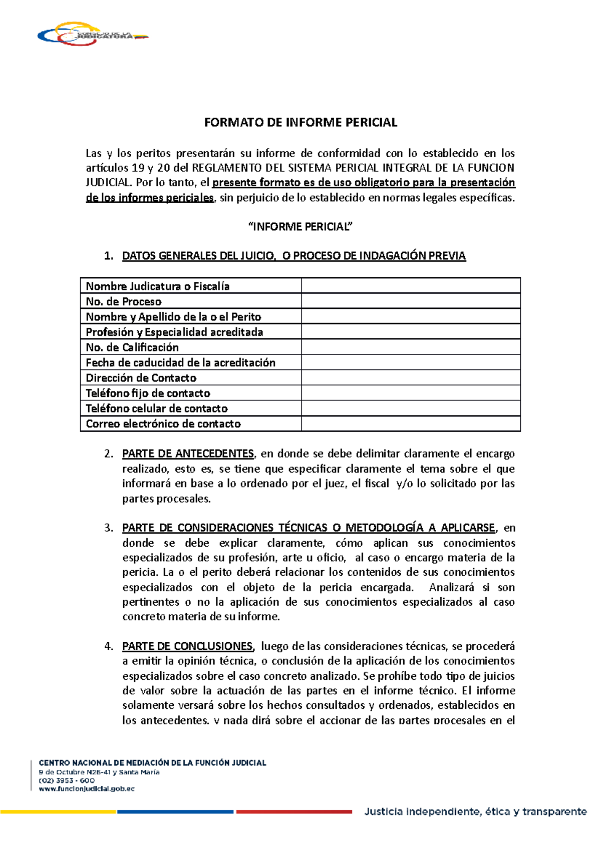 Formato de informe pericial en materia mercantil parte 2 ...