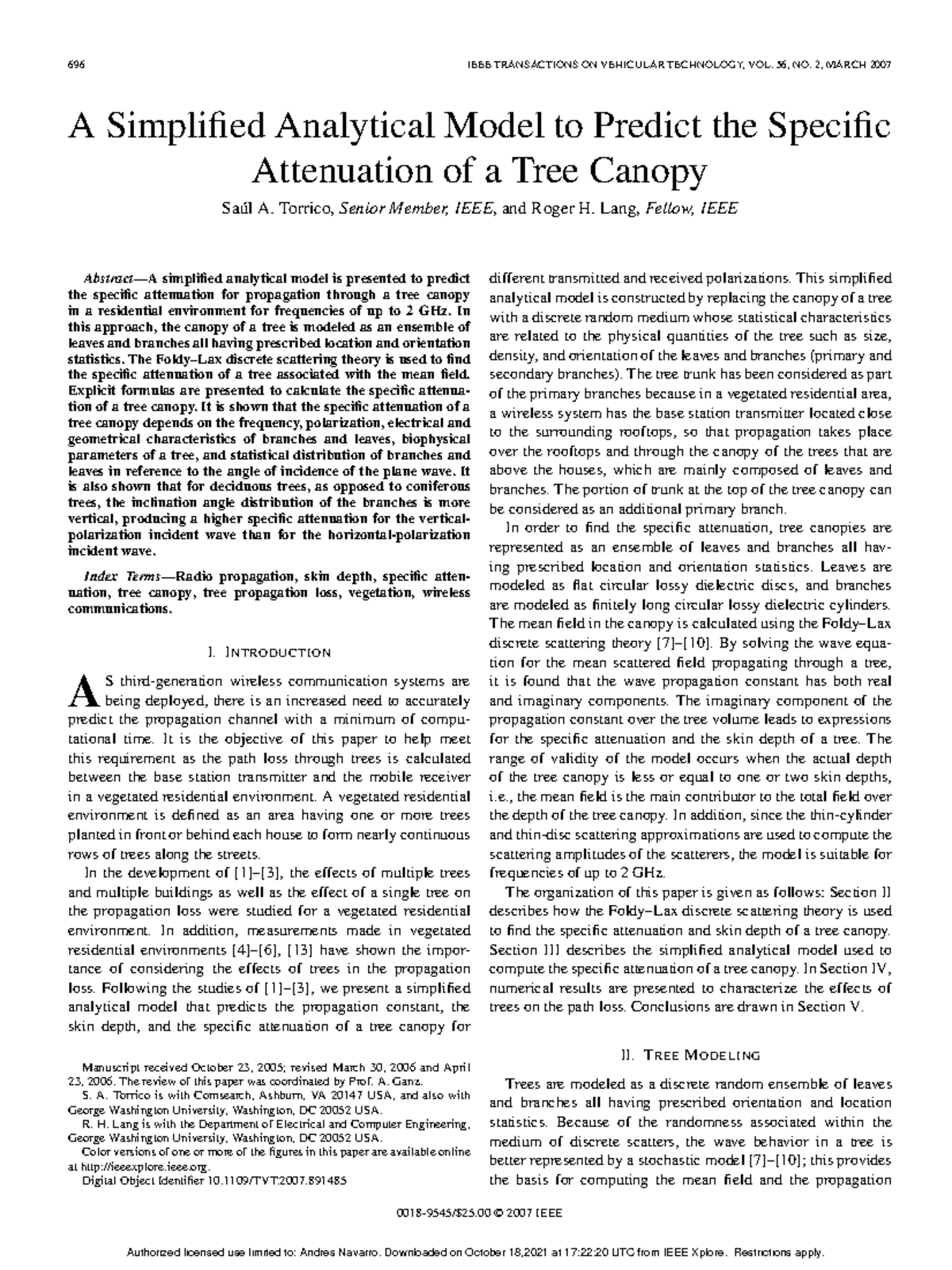 A Simplified Analytical Model to Predict the Specific Attenuation of a ...