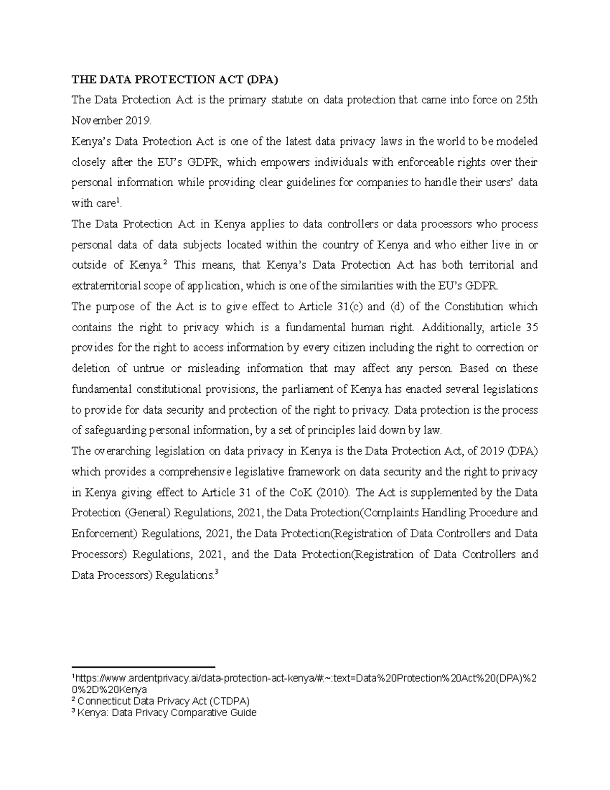 THE DATA Protection ACT (DPA) - THE DATA PROTECTION ACT (DPA) The Data ...